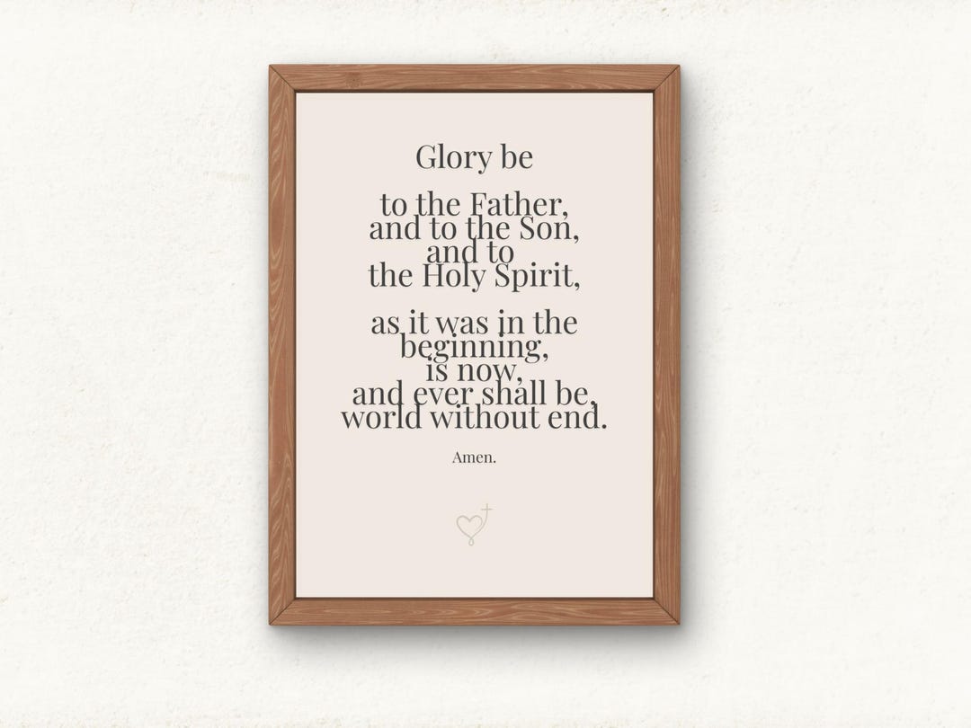 Glory Be Prayer Printable, Minimalist Catholic Wall Art (instant ...