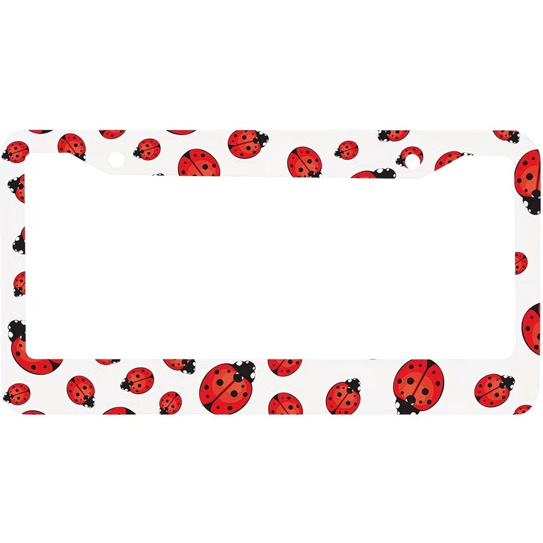 Cute Ladybug License Plate Frame | Kawaii Car Tag Holder | Funny Car ...