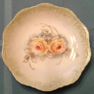 RARE Nancy Casterline Hand Painted Roses Small Plate Germany Bavaria ...