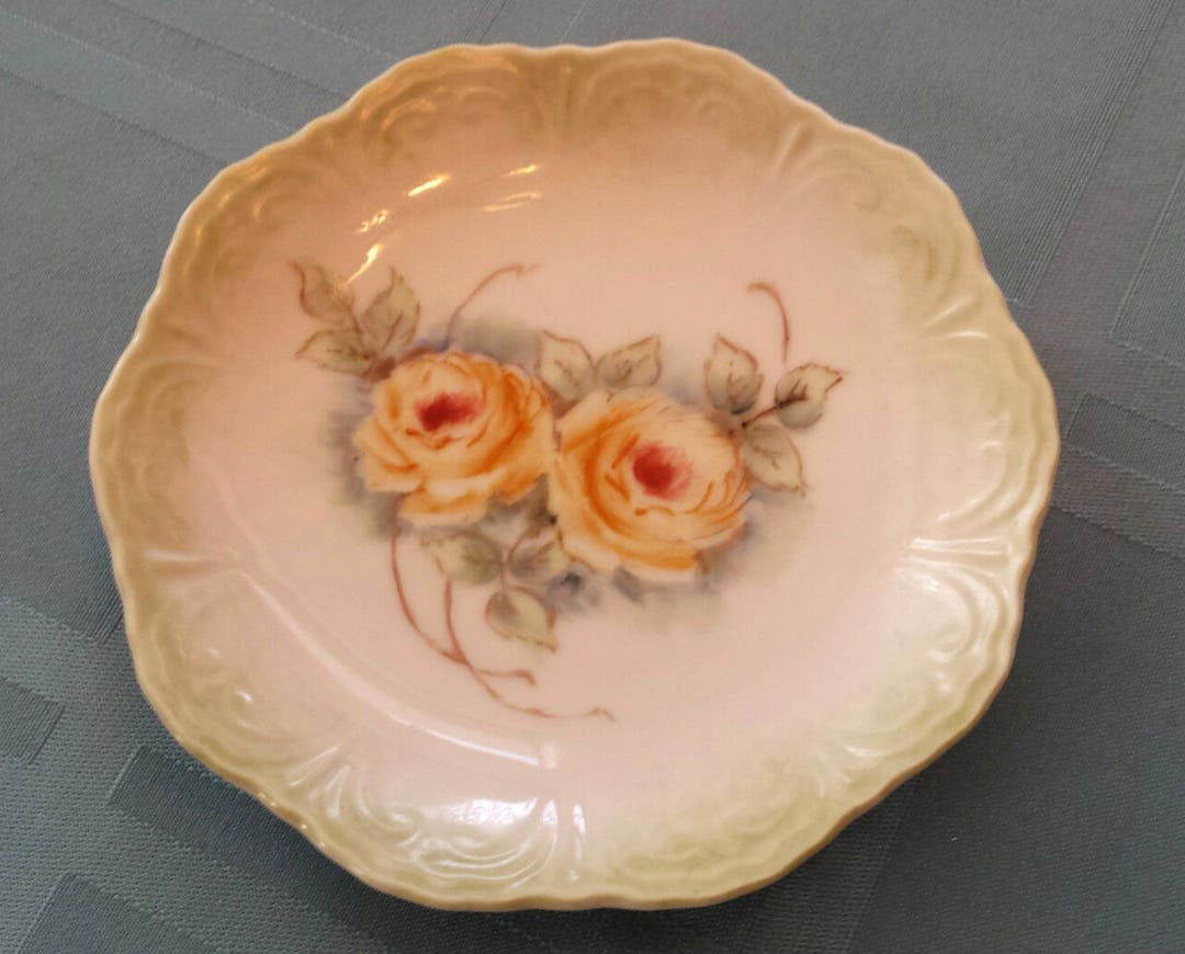RARE Nancy Casterline Hand Painted Roses Small Plate Germany Bavaria ...