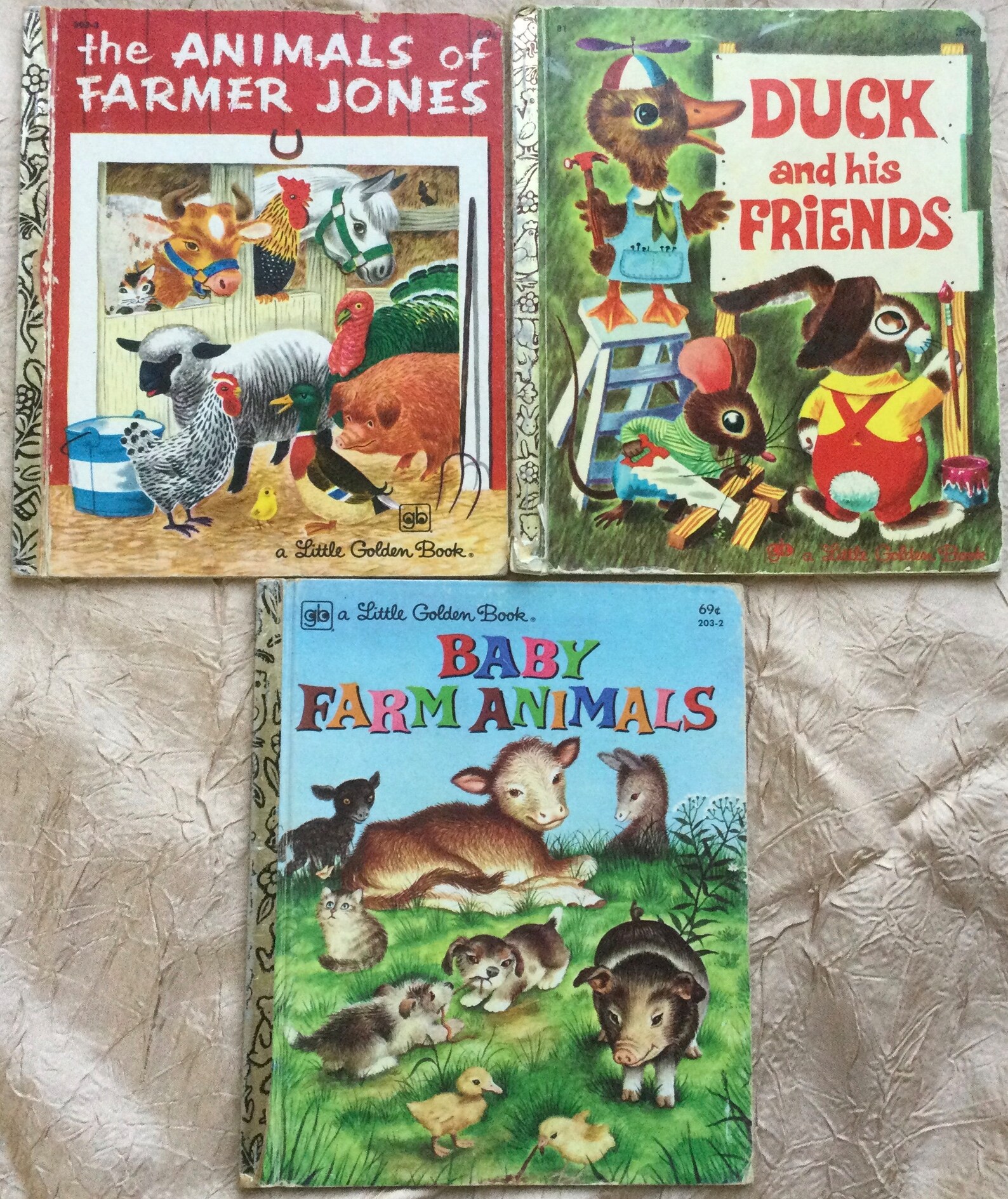Recycled Book Covers / Golden Book Animals Lot for Junk Journal ...