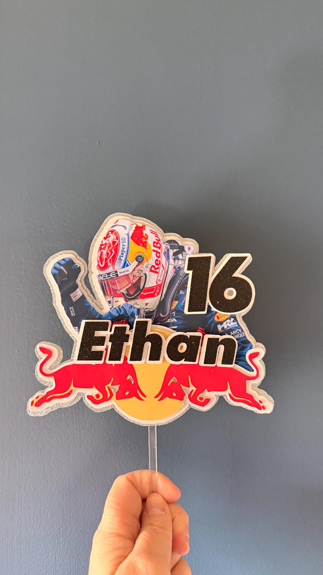 Max Verstappen Racing Driver Cake Topper | Birthday Name Age - Etsy UK