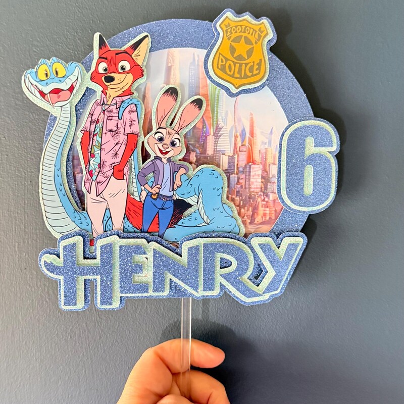 Zootopia cake topper - Etsy España