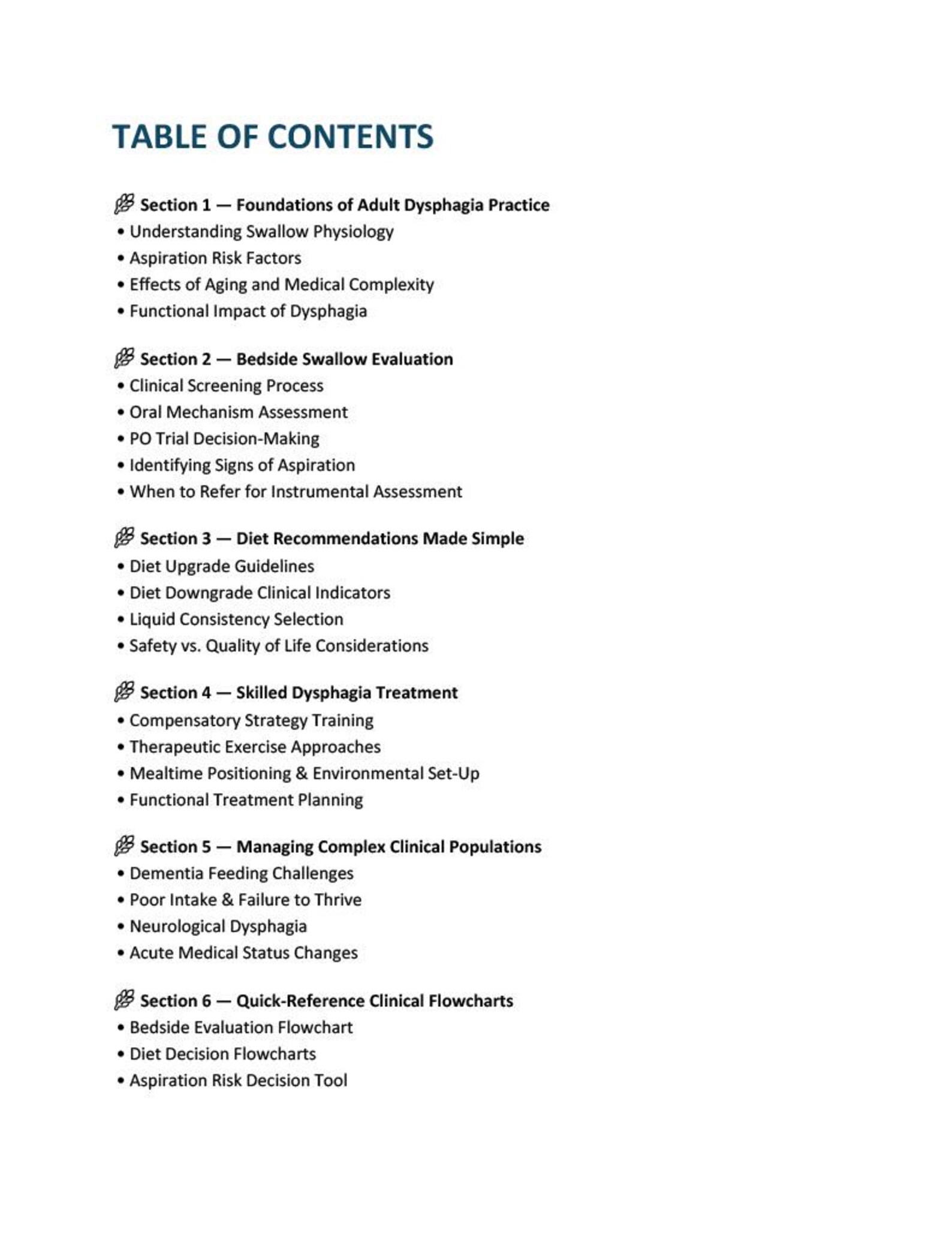 Dysphagia Toolkit for Slp's | Adult Swallowing Therapy Manual PDF ...
