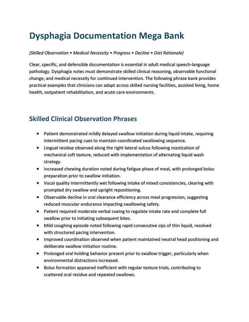 Dysphagia Toolkit for Slp's | Adult Swallowing Therapy Manual PDF ...