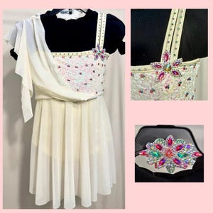 Rhinestone Lyrical Dance Costume | Floral Competition Costume | Girls ...