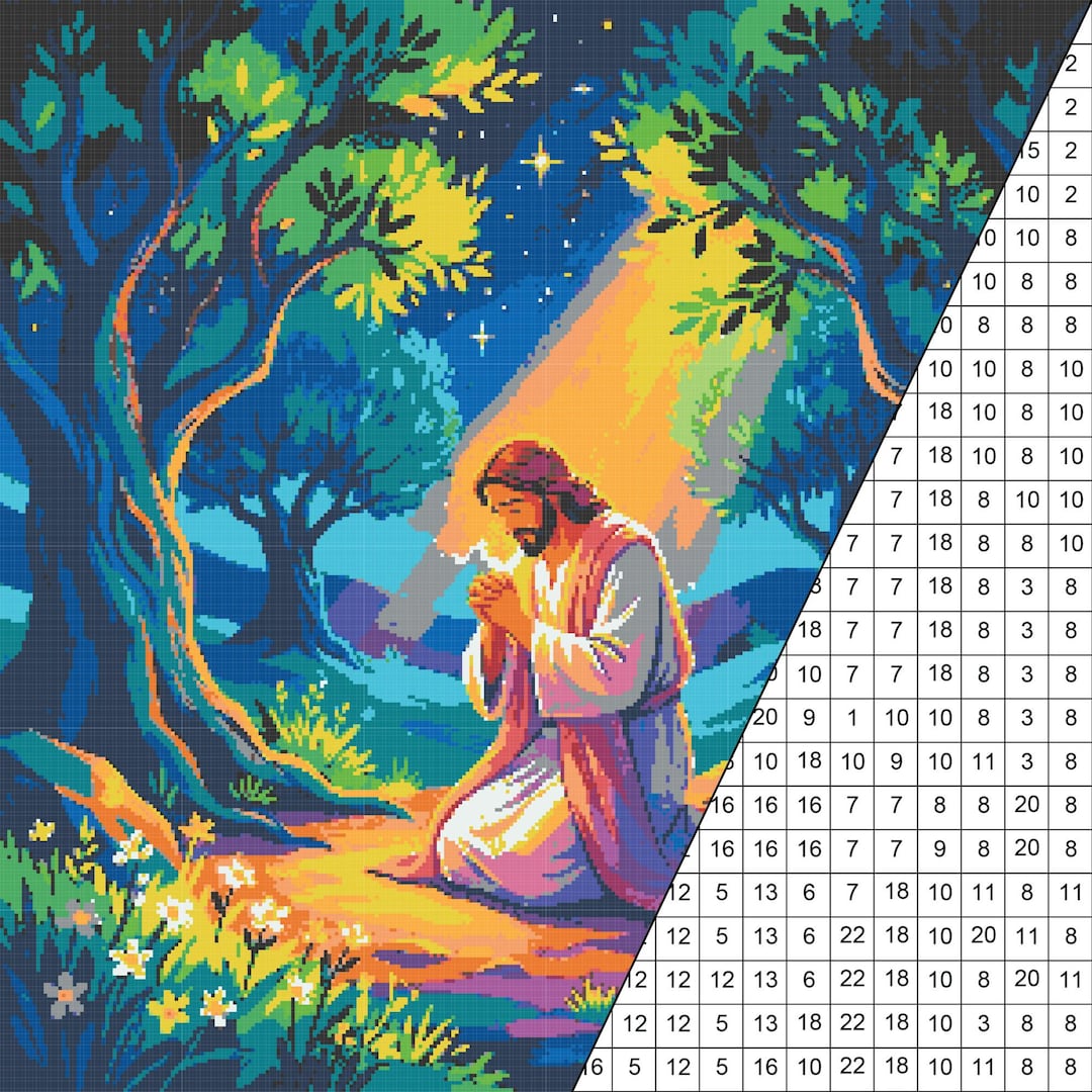 Easter Color by Number | Gethsemane | PRINTABLE 48" Giant Poster ...