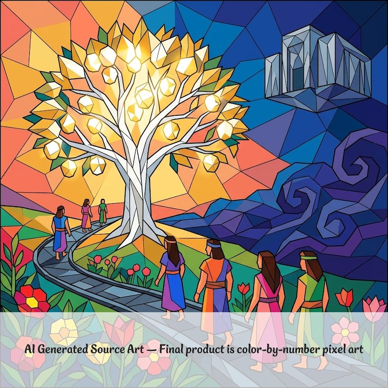 Lehi's Dream Color by Number | PRINTABLE 48" Giant Poster | Watercolor ...