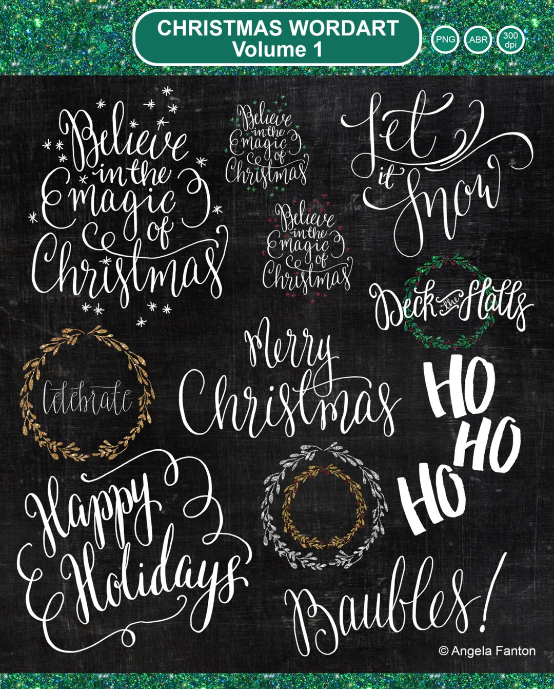 Christmas Overlays ~ Seasonal Clipart ~ Hand-drawn Holiday Editable ...