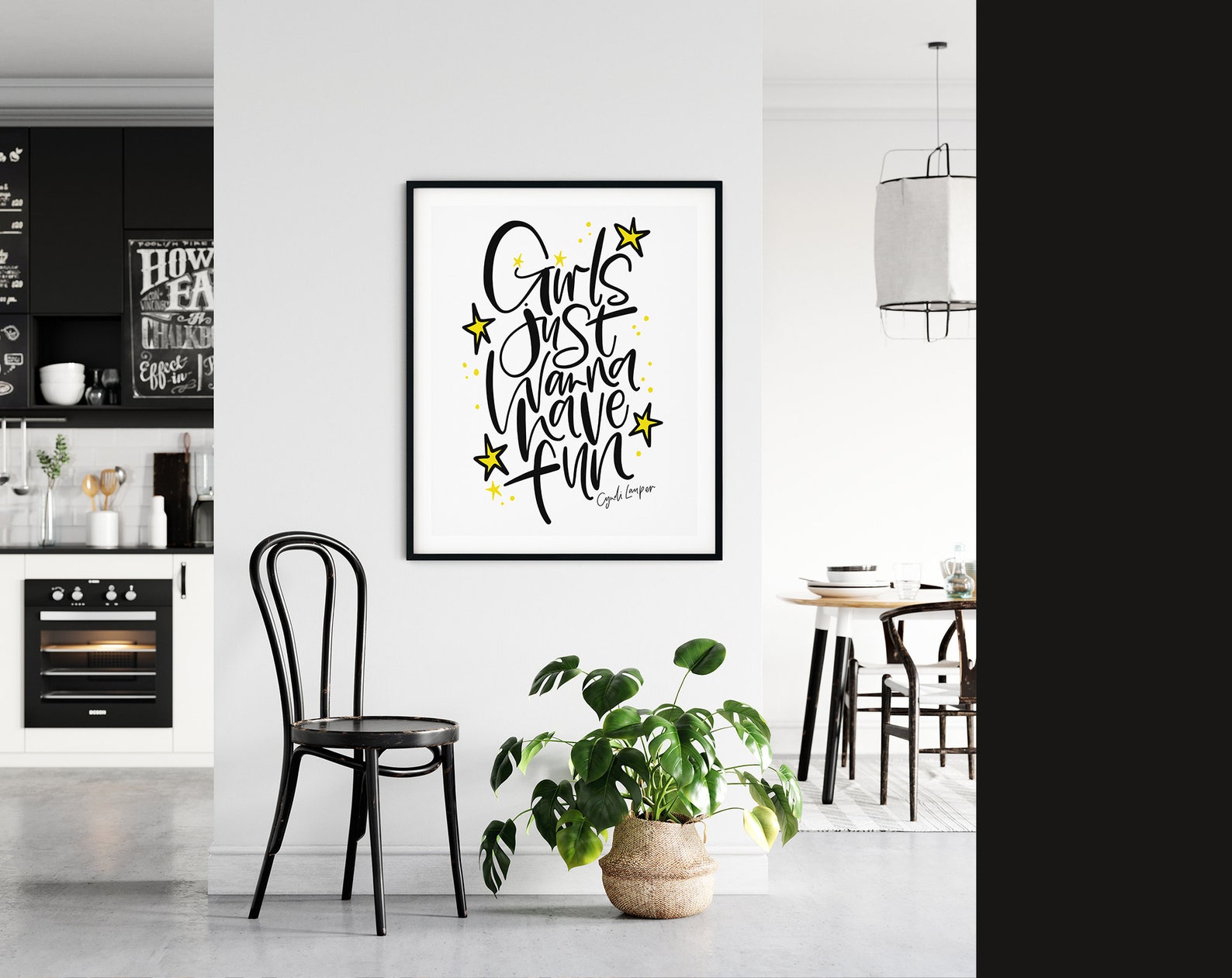 Girls Just Wanna Have Fun Song Poster Hand Lettered Music Lyrics Art ...