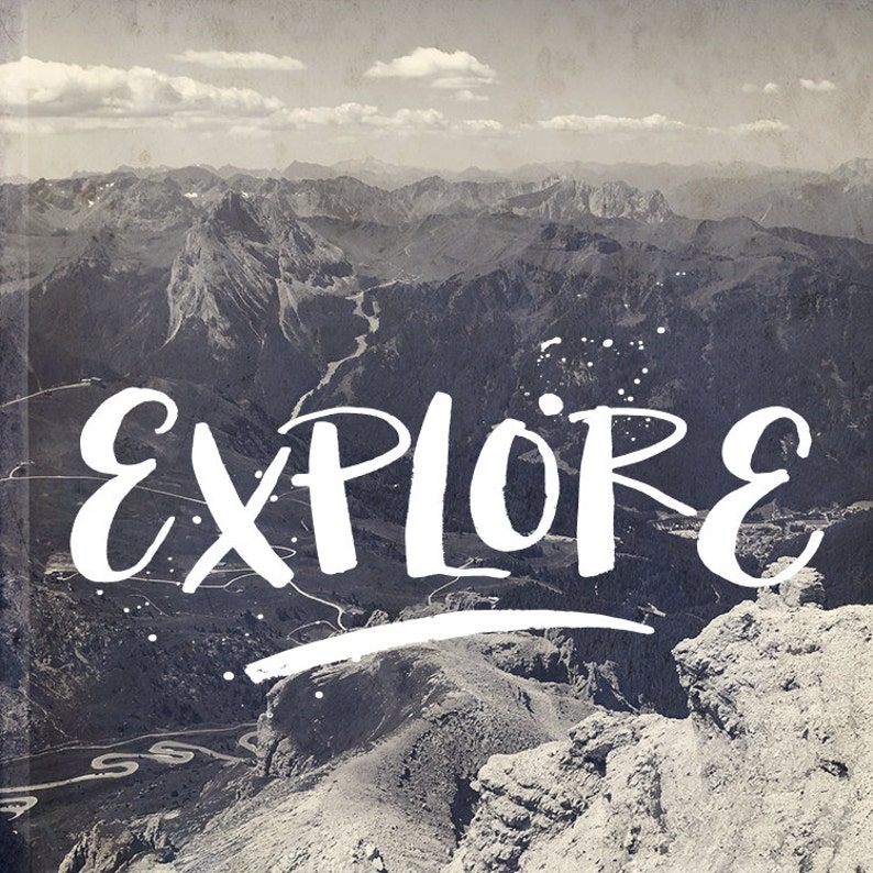 Adventure Word Overlays ~ Inspirational Hand-lettered Quotes ~ Editable ...