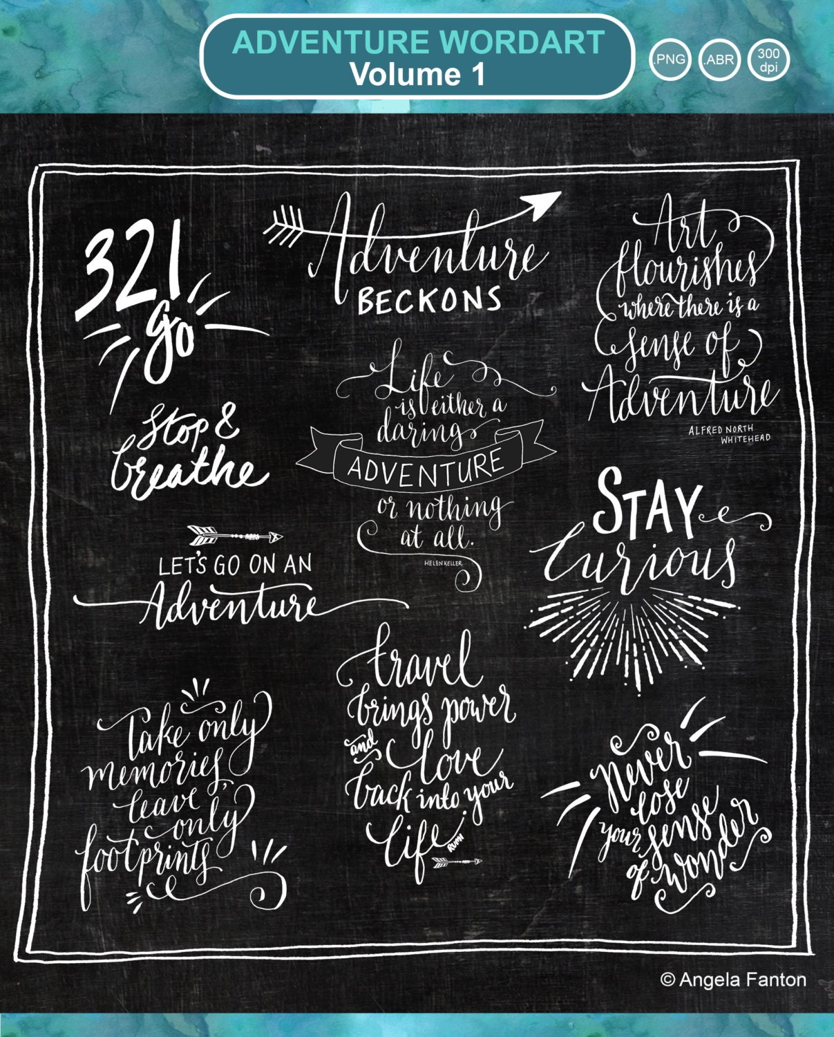 Adventure Overlays ~ Inspirational Calligraphy Quotes ~ Hand-drawn ...
