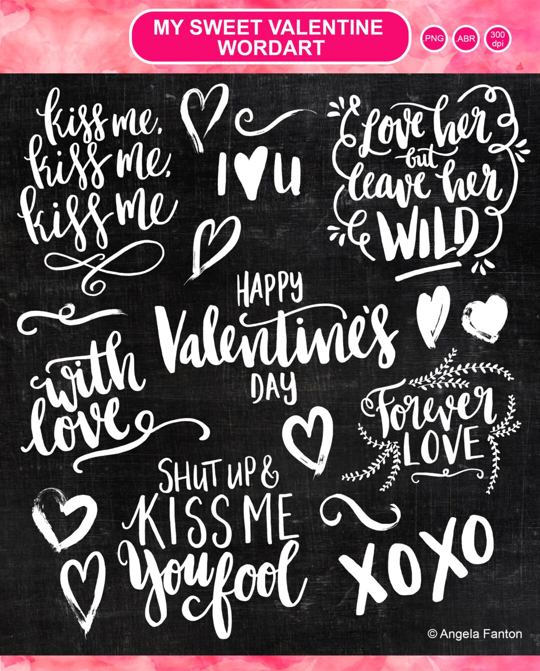 Valentines Day Overlays ~ Love Clipart ~ Hand-drawn Digital Artwork ...