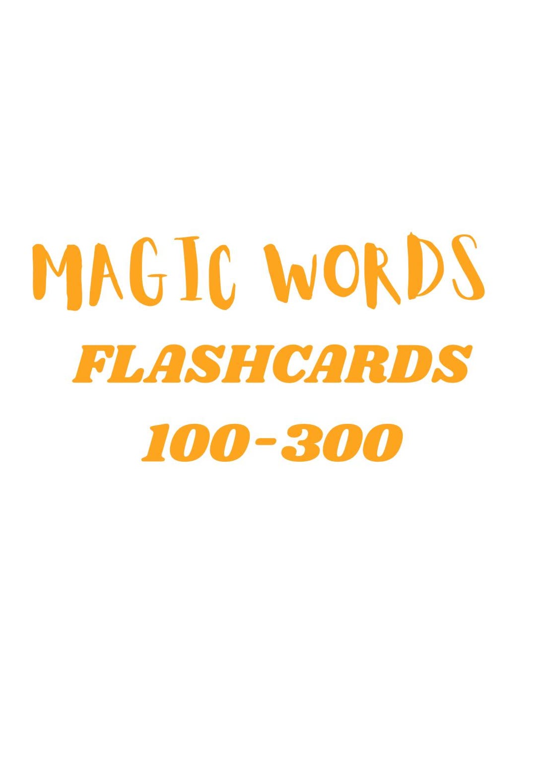 Magic Words 100-300 FLASHCARDS - Etsy