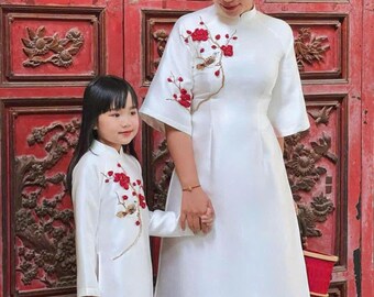 White Vietnamese Traditional Ao Dai/vietnamese Traditional Dresses for ...