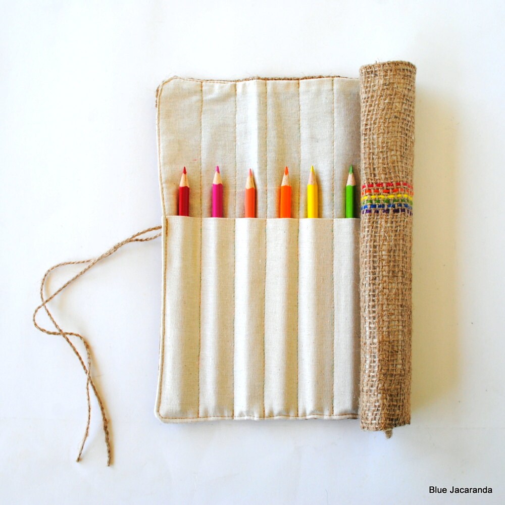 Burlap Pencil Roll PDF Pattern - Etsy