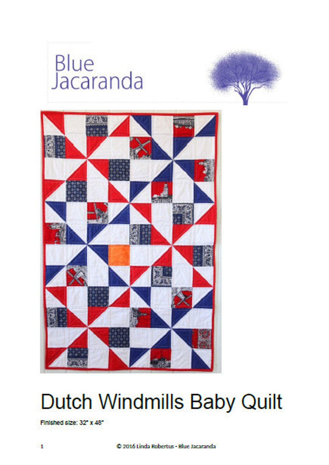 Dutch Windmills Baby Quilt PDF Pattern - Etsy