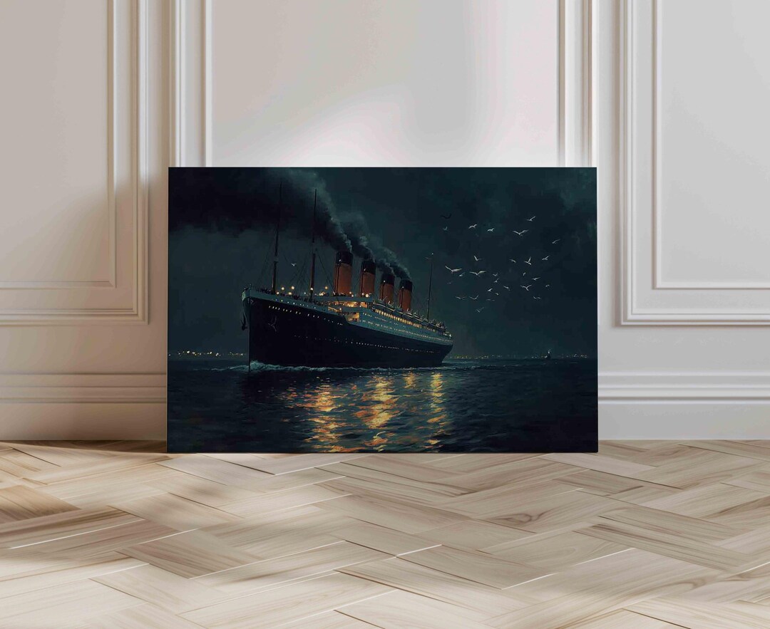 Titanic at Night Vintage Art Prints,nautical Decor,nautical Wall Art ...