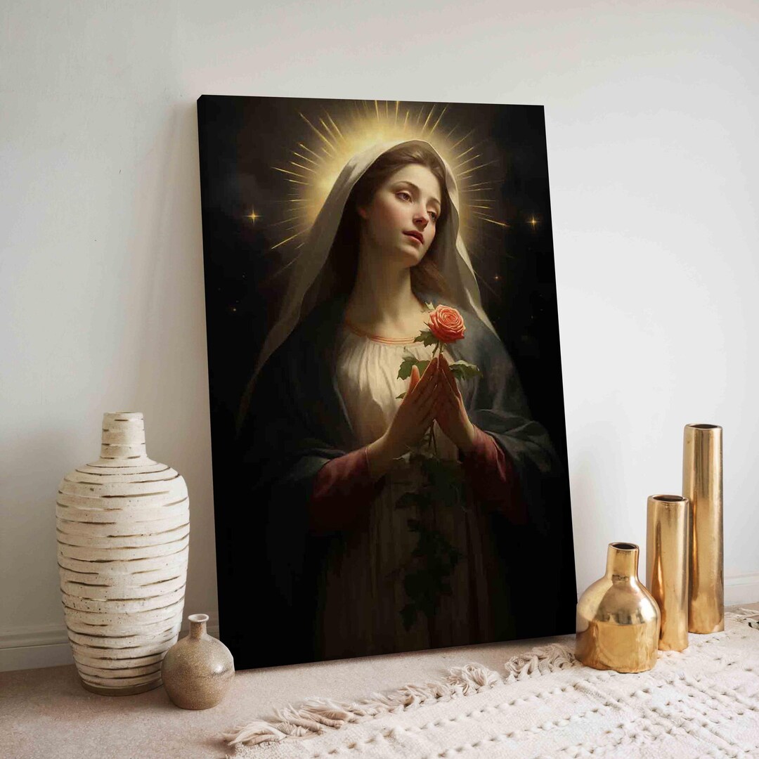 Virgin Mary Painting-virgin Mary Prints-virgin Mary Oil Painting ...