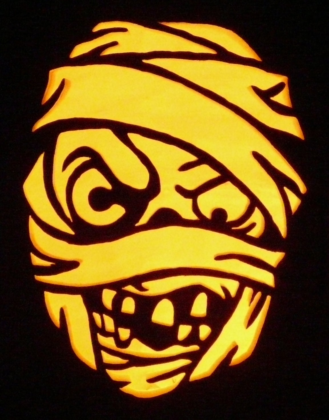 Angry Mummy Hand-carved on a 13" Foam Pumpkin - Etsy