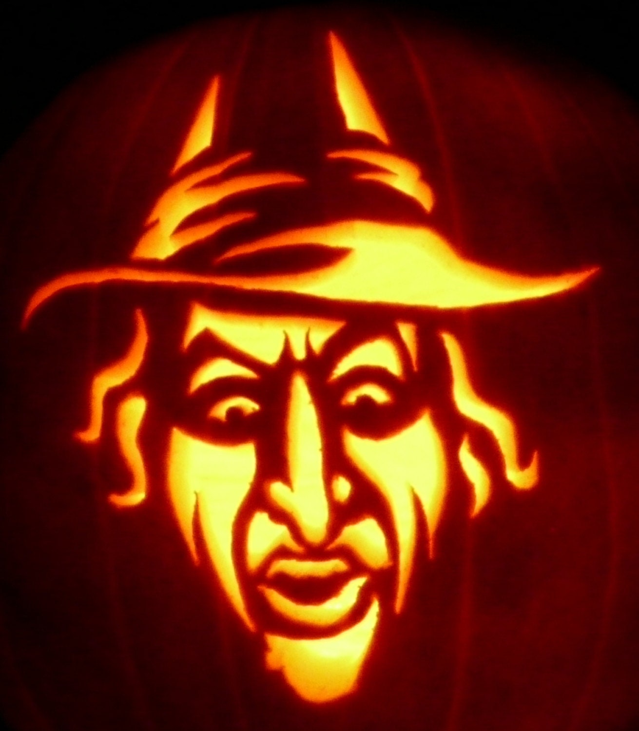 Wicked Witch of the West Hand-carved on a Foam Pumpkin for Halloween ...
