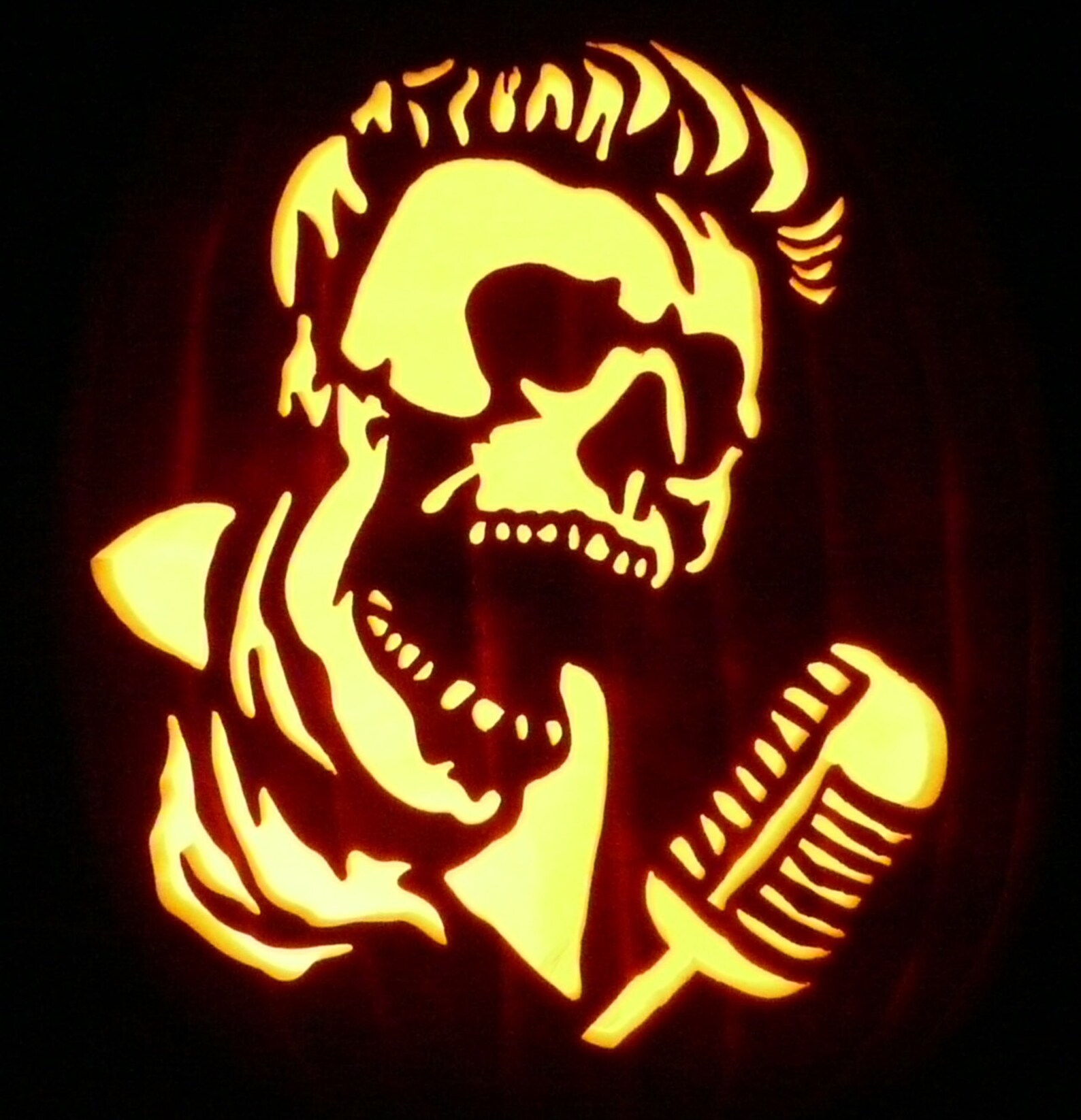 Skelvis by Stoneykins.com Hand Carved Foam Pumpkin - Etsy