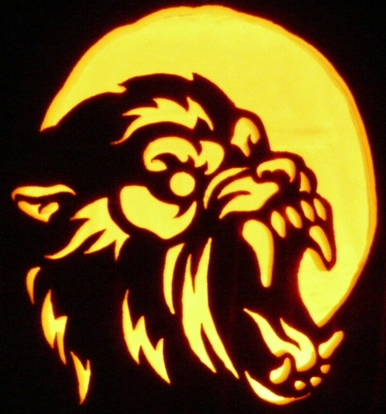 Wolfman Hand-carved on a Foam Pumpkin - Etsy