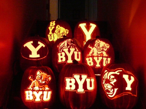 Licensed BYU Carved Pumpkin Hand-carved on a 13 Craft | Etsy