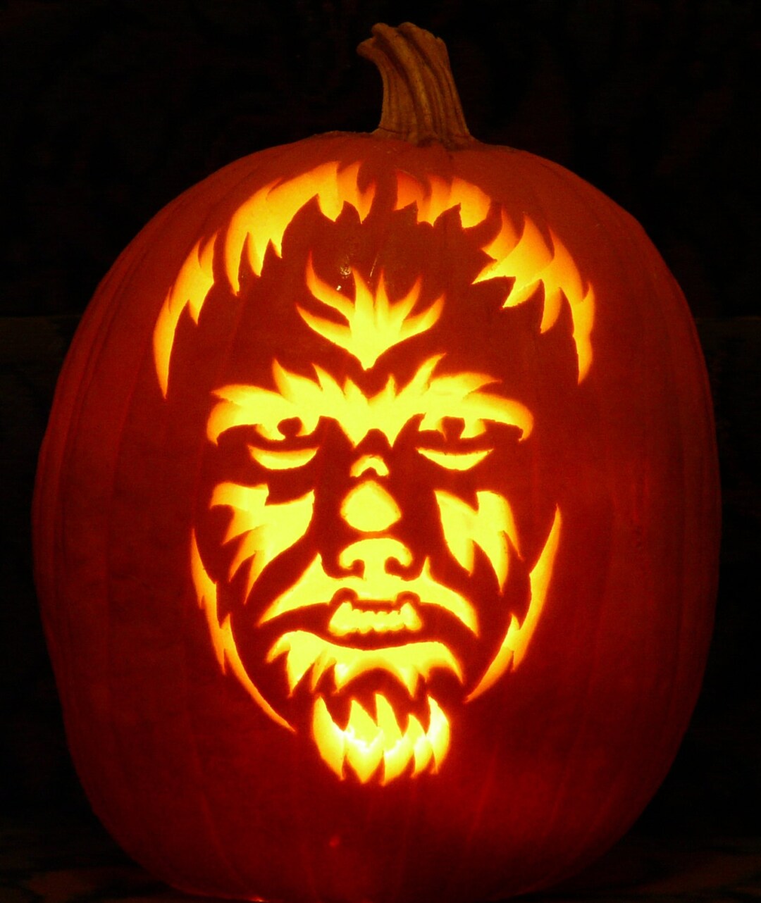 Wolfman Hand-carved on a Foam Pumpkin - Etsy