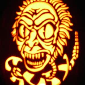 Hand Carved Beetlejuice Snake on a Foam Pumpkin for Halloween ...