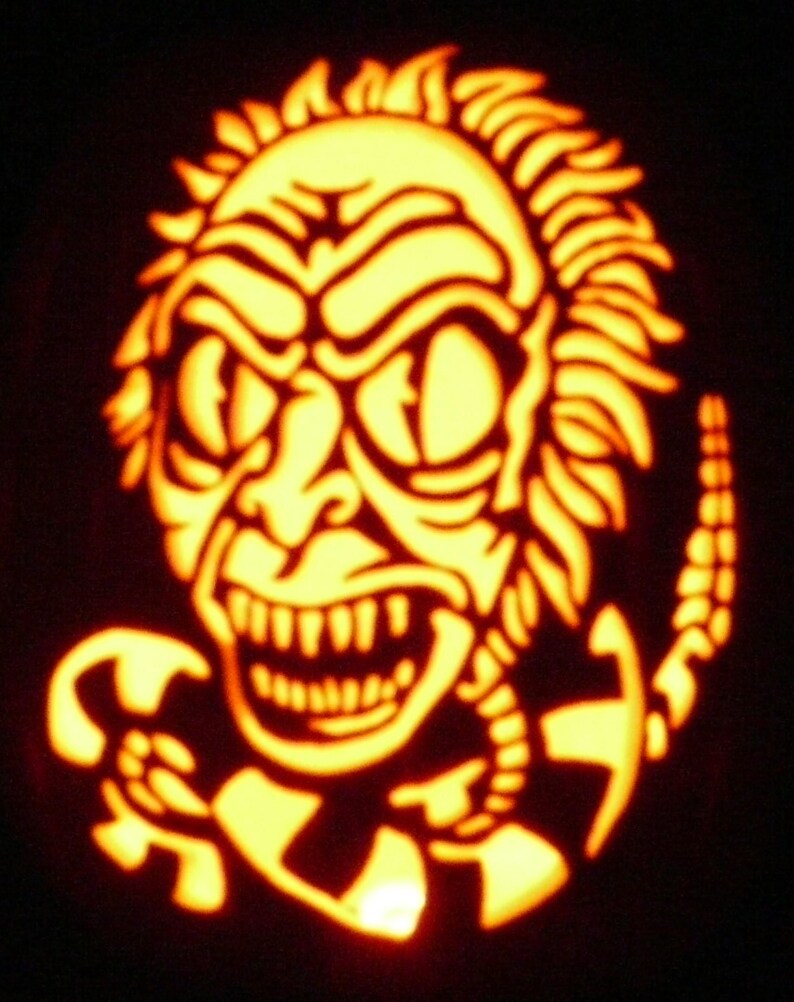 Hand Carved Beetlejuice Snake on a Foam Pumpkin for Halloween ...
