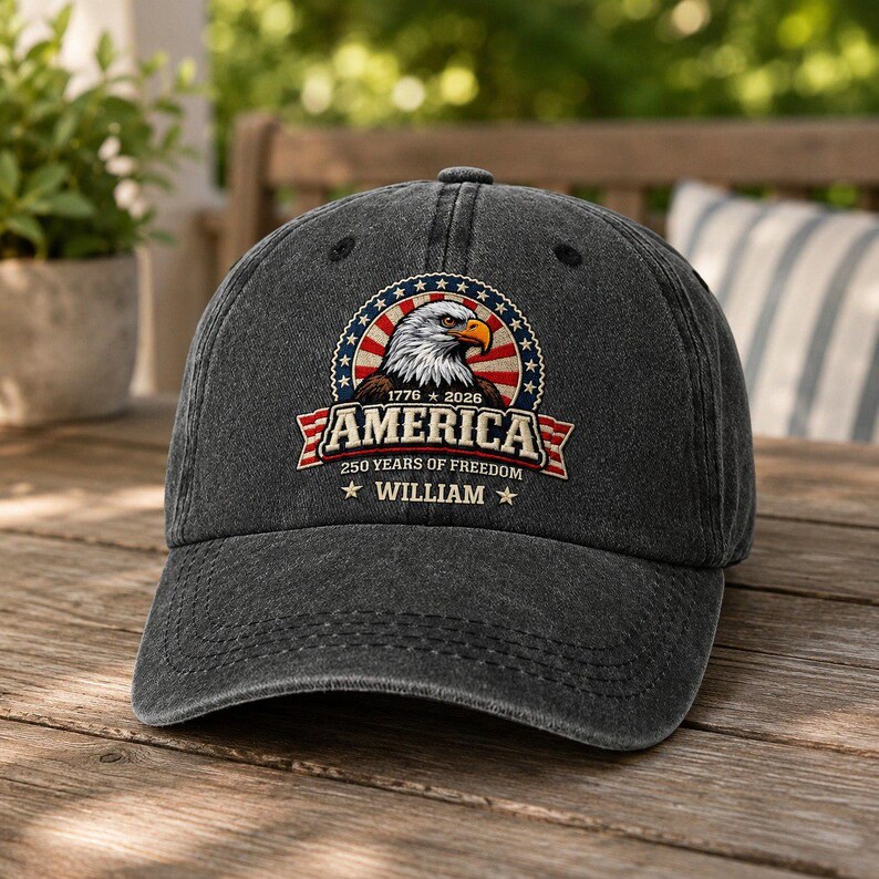 Personalized America 250 Hat, Custom Patriotic Eagle Cap, USA 250th ...