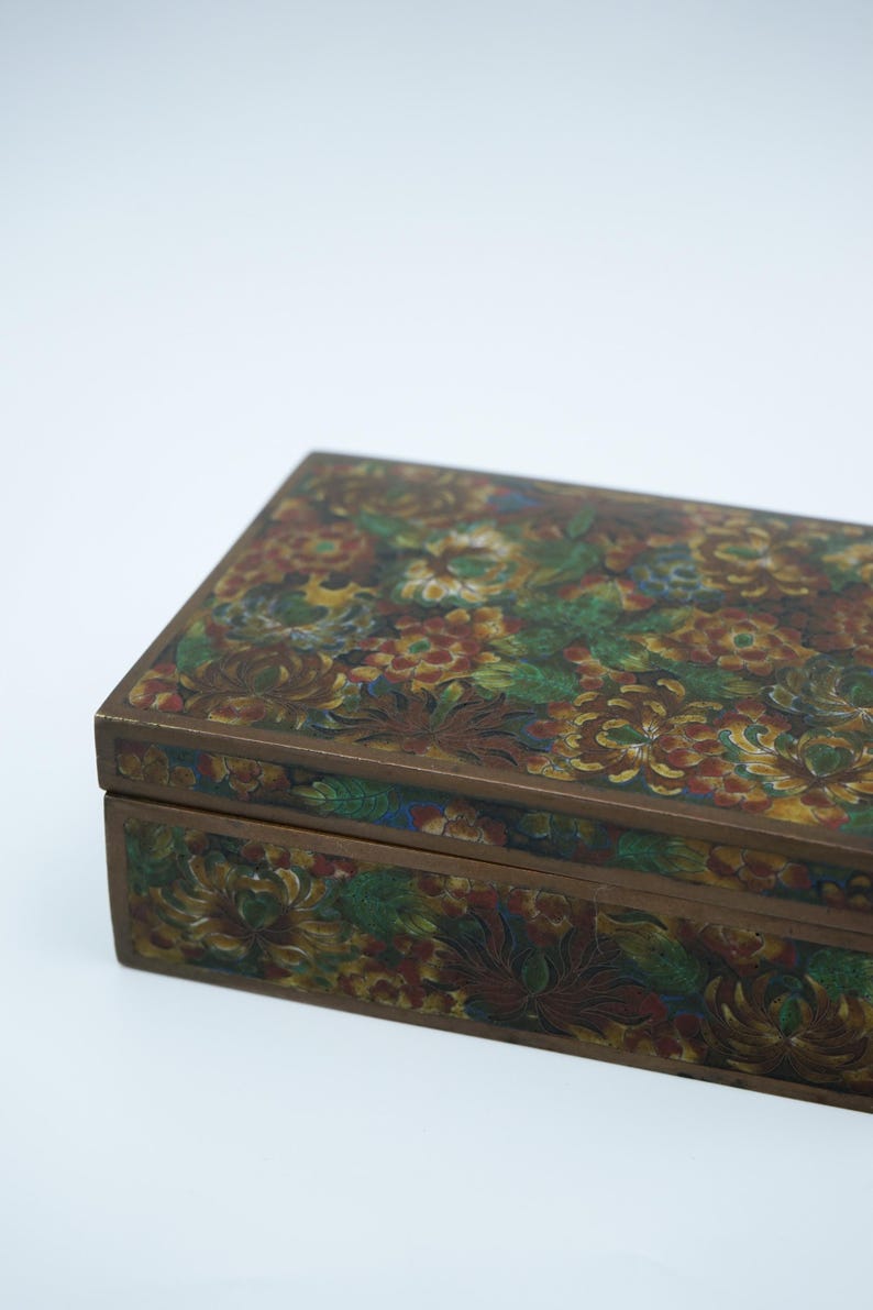Republic Period Chinese Cloisonne Enamel Jewelry Box, Copper ...