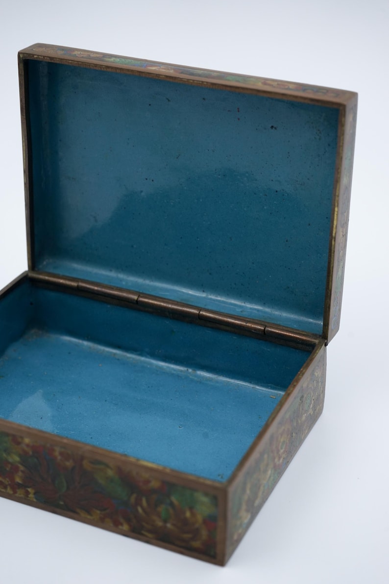 Republic Period Chinese Cloisonne Enamel Jewelry Box, Copper ...