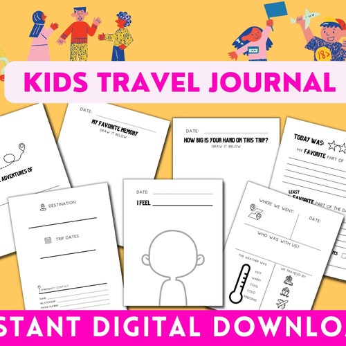 Kids Travel Journal Travel Diary Printable Vacation Journal - Etsy