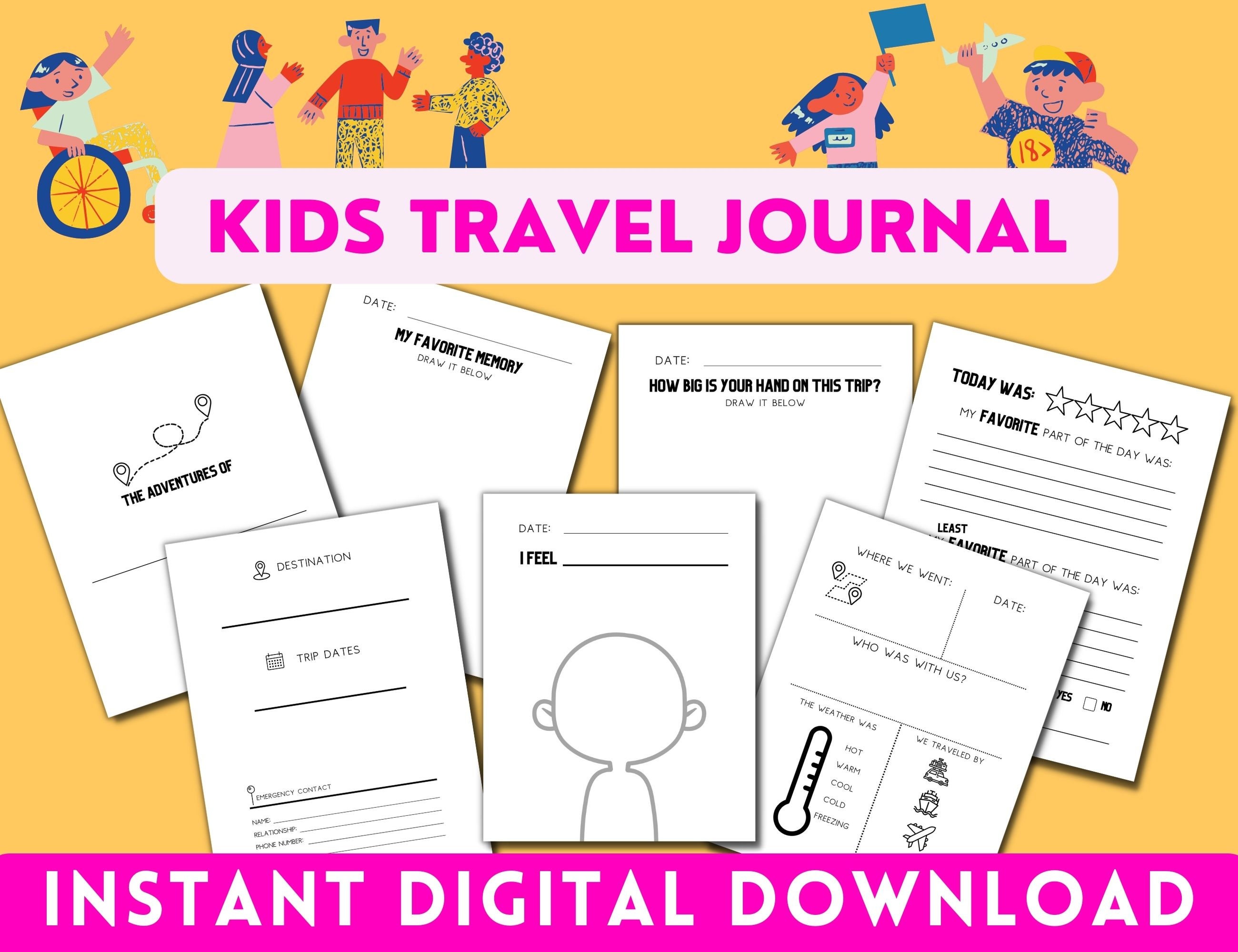 Kids Travel Journal Instant Download - Etsy