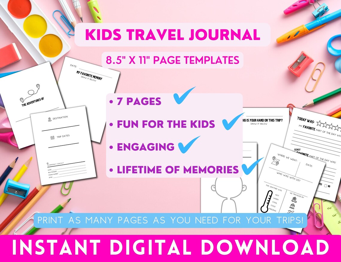 Kids Travel Journal Instant Download - Etsy