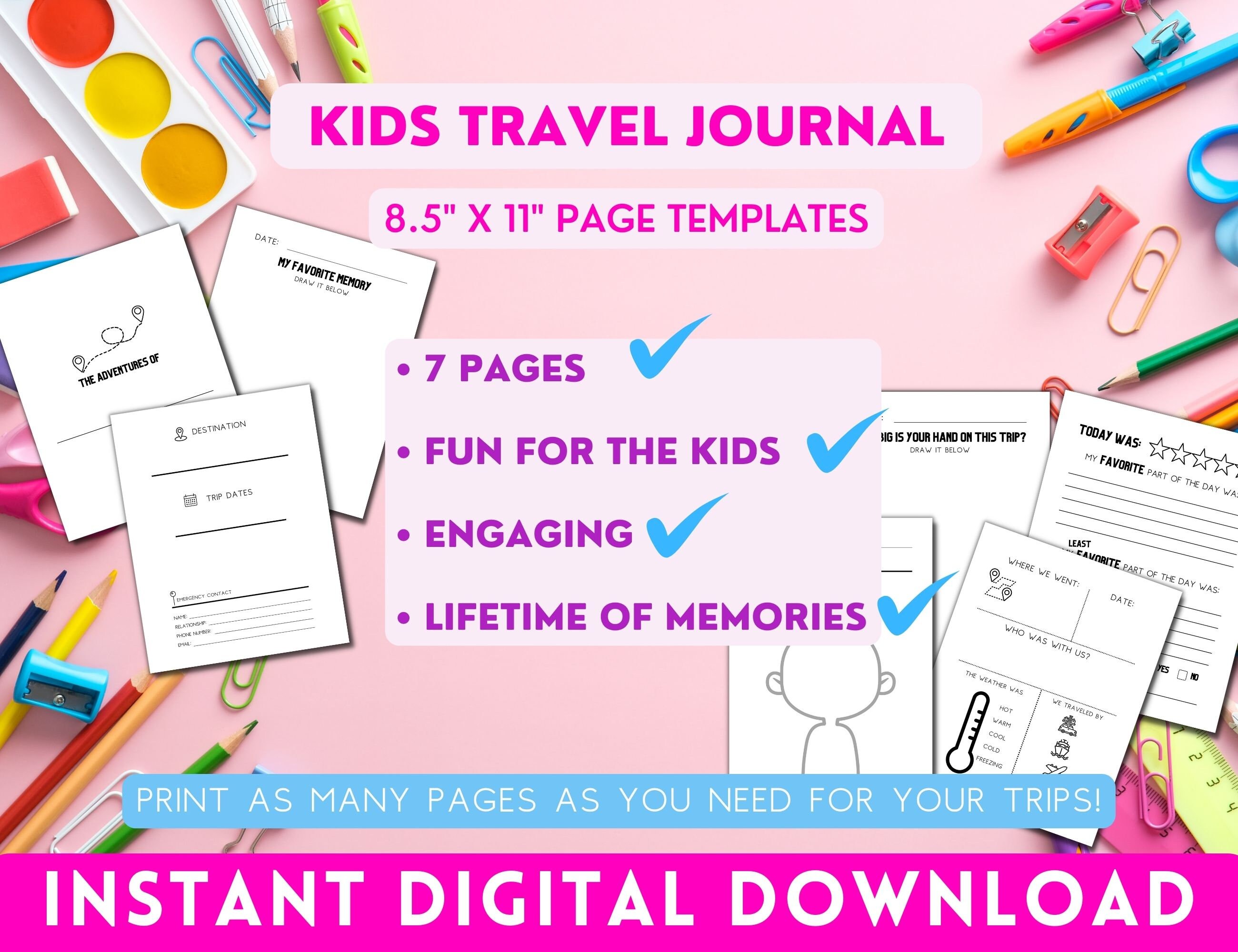 Kids Travel Journal Instant Download - Etsy
