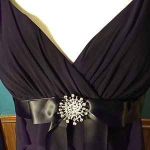 Black Evening Gown ~ Prom Dress ~ Ruffles ~ Rhinestone Embellishment ...