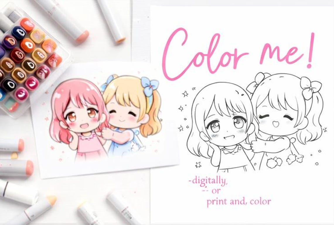 Kawaii Chibi Character Expressions Pack | Drawing Practice Guide (10 ...