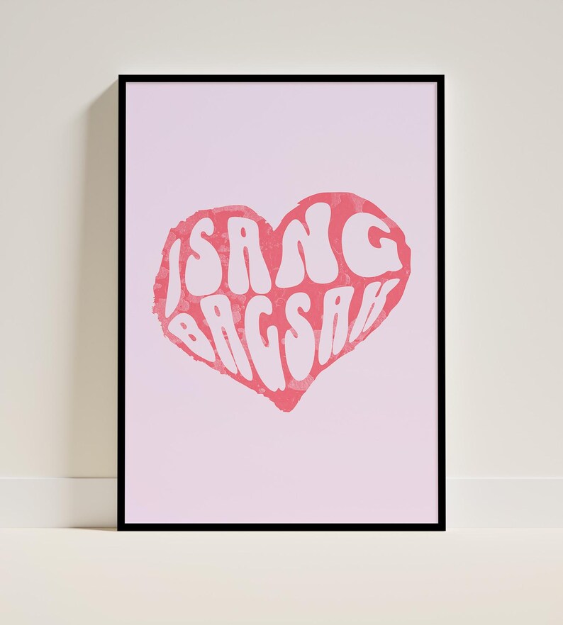 Isang Bagsak Filipino Heart Print, Tagalog Typography Poster (digital ...