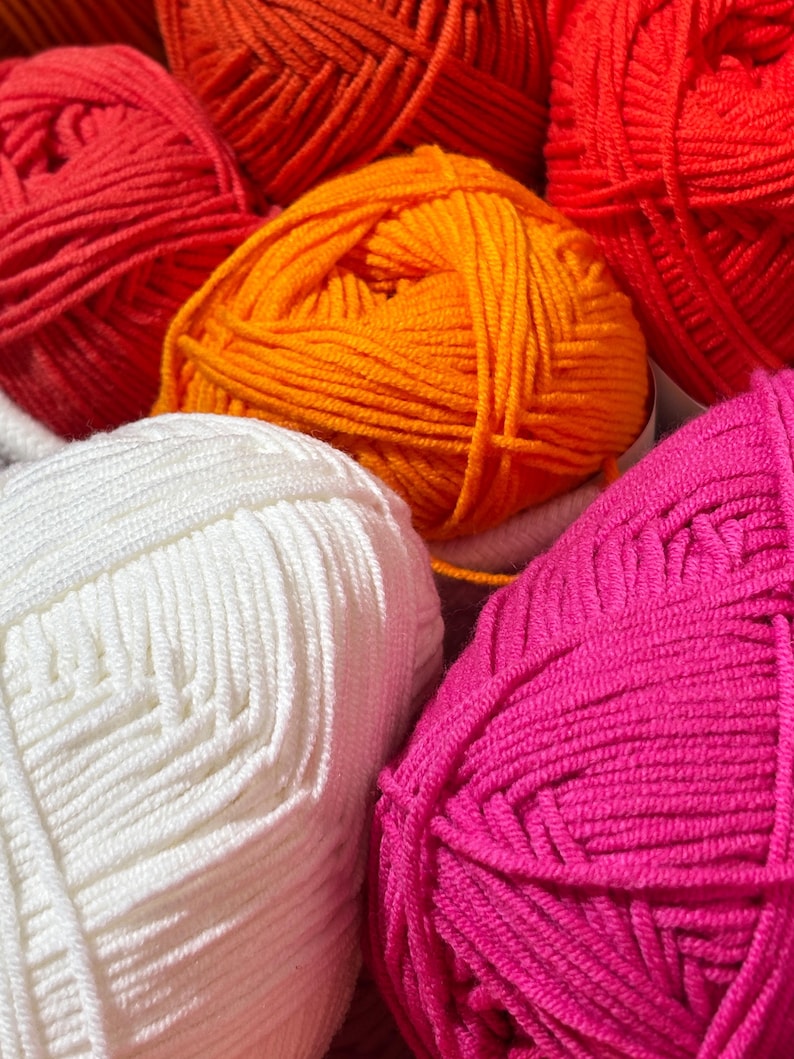 Yarn for Crochet, #3 DK, 72 Solid Colors, Cotton Acrylic Blend Yarn ...