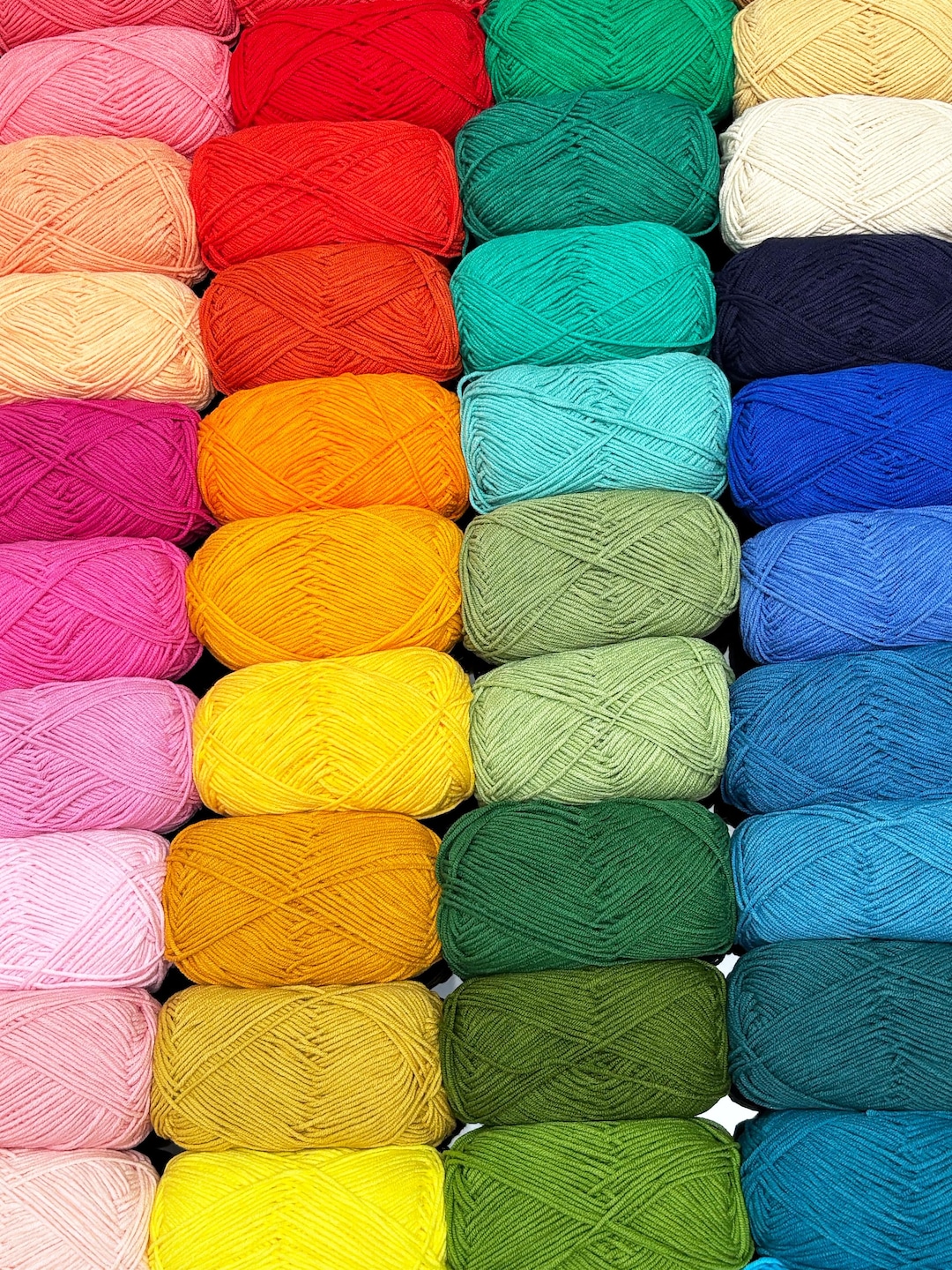 Yarn for Crochet, #3 DK, 72 Solid Colors, Cotton Acrylic Blend Yarn ...