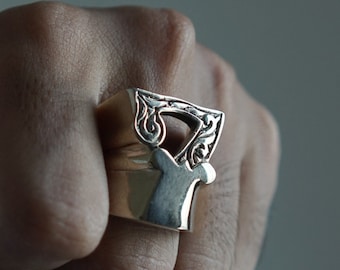 7 Number Seven Ring for Men Made of Sterling Silver 925 | Etsy