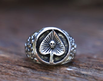 Pirate Skull Ring for Men Made of Sterling Silver 925 Vintage | Etsy