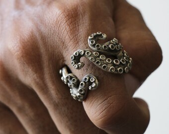 Tentacle octopus Starfish Ring for men made of sterling silver | Etsy