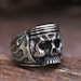 Skull Fire Piston Head Ring for Men Made of Sterling Silver 925 Biker ...