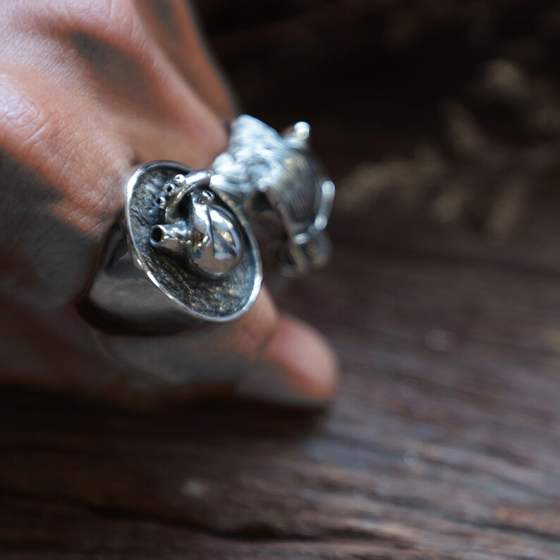 Human Heart Ring for Man Made of Sterling Silver 925 - Etsy