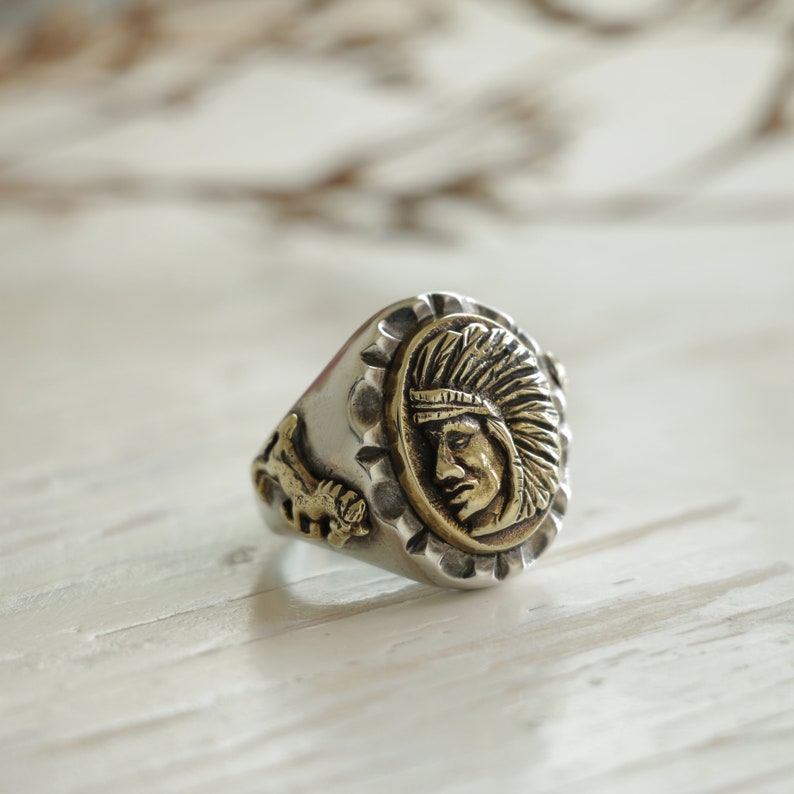Indians Ring Mexican Ring for Men Made of Sterling Silver 925 - Etsy