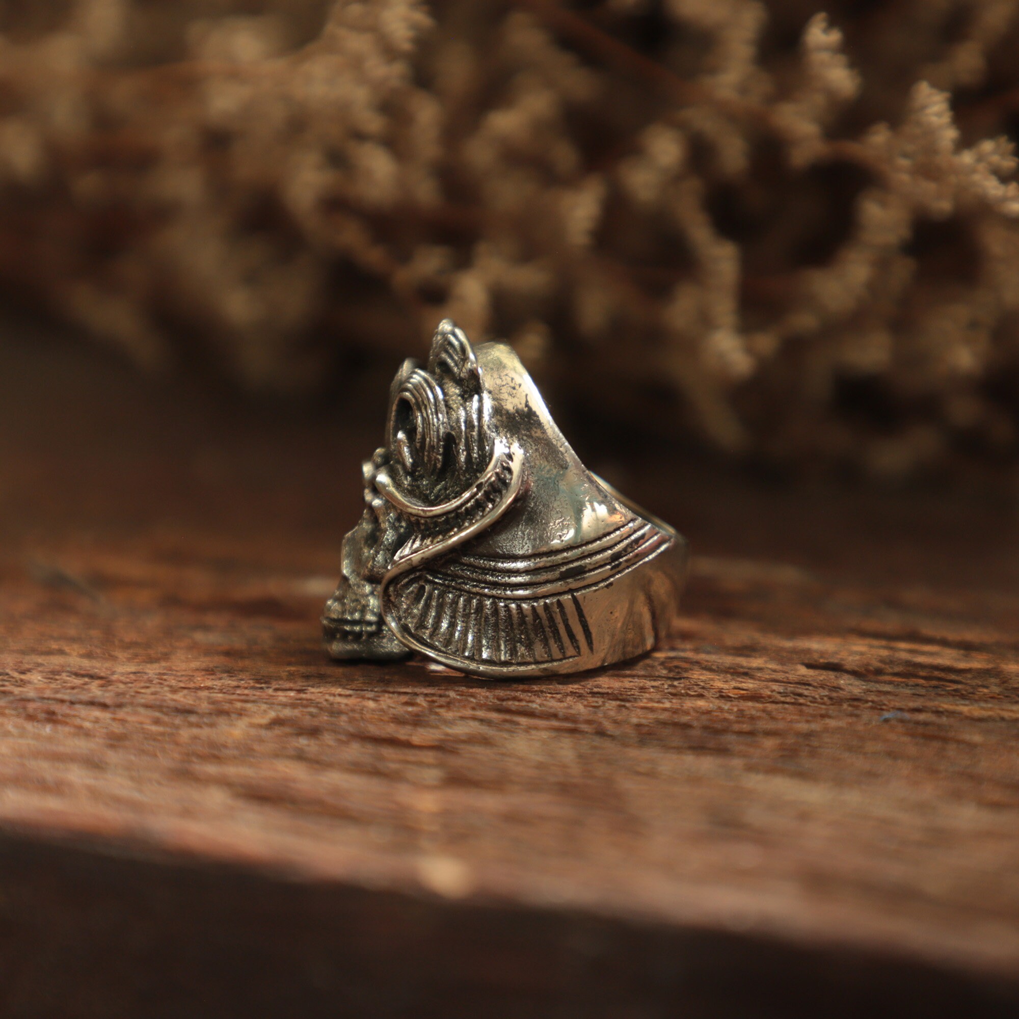 Geisha Samurai Mask ring for men made of sterling silver 925 | Etsy